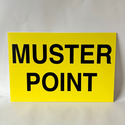 Muster Point Sign 18" x 12" x 4mm Coroplast – BC Retail Supplies