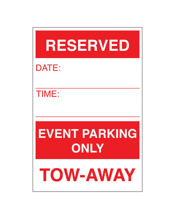 Reserved Event Parking Only Sign 12″x18″ 4mm Coroplast – BC Retail Supplies