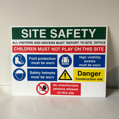 Construction Site Safety Rules Sign 24"x18" 4mm Coroplast – BC Retail ...