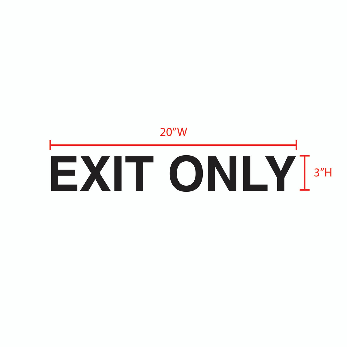 Exit Only Vinyl Door Decal 3"H x 20"W – BC Retail Supplies