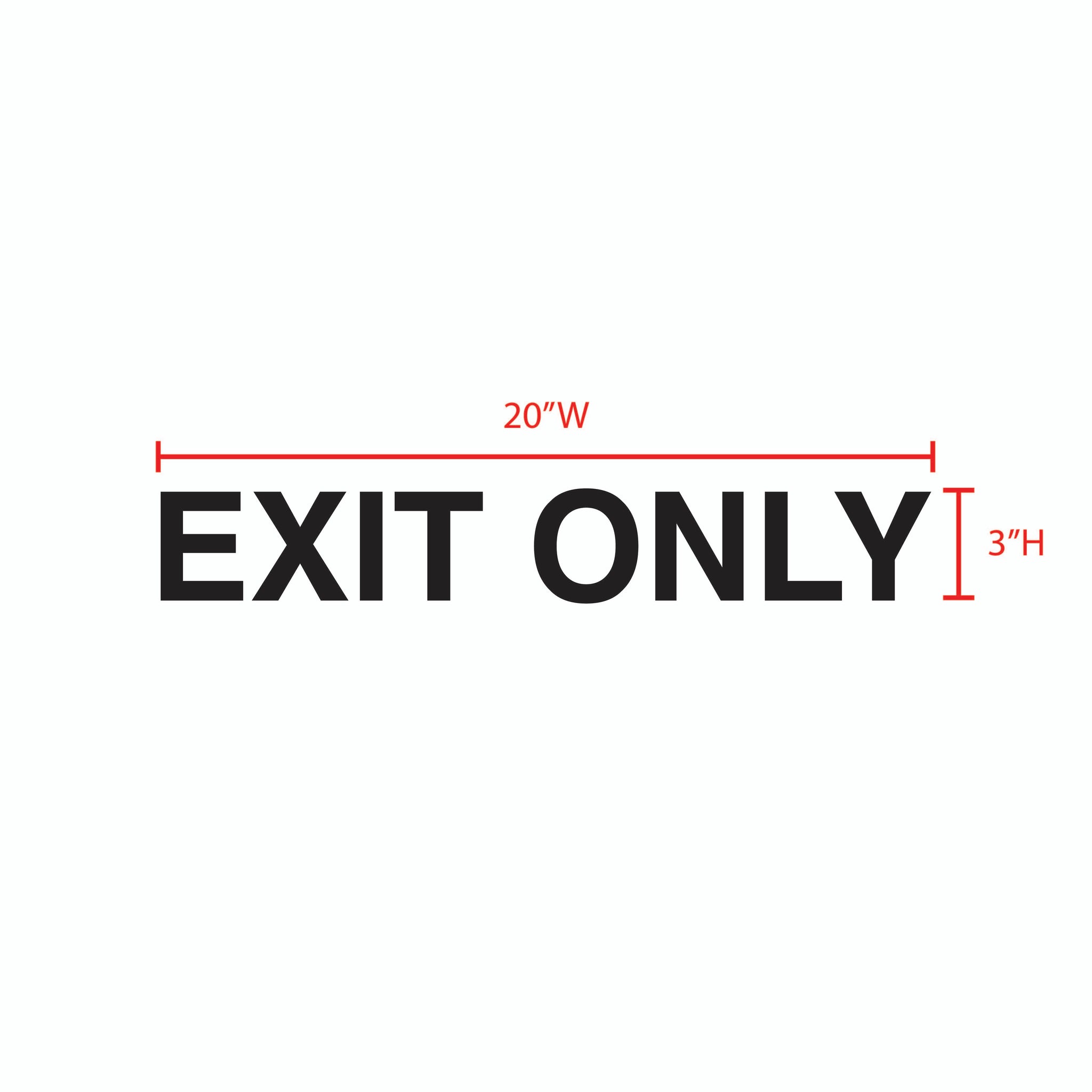 Exit Only Vinyl Door Decal 3"H x 20"W – BC Retail Supplies