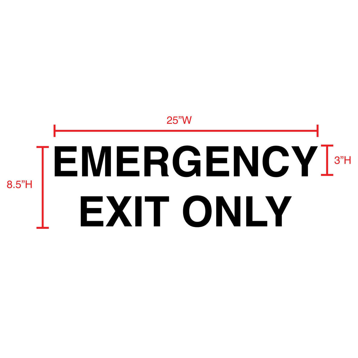 Emergency Exit Vinyl Door Decal 8.5"H x 25"W – BC Retail Supplies