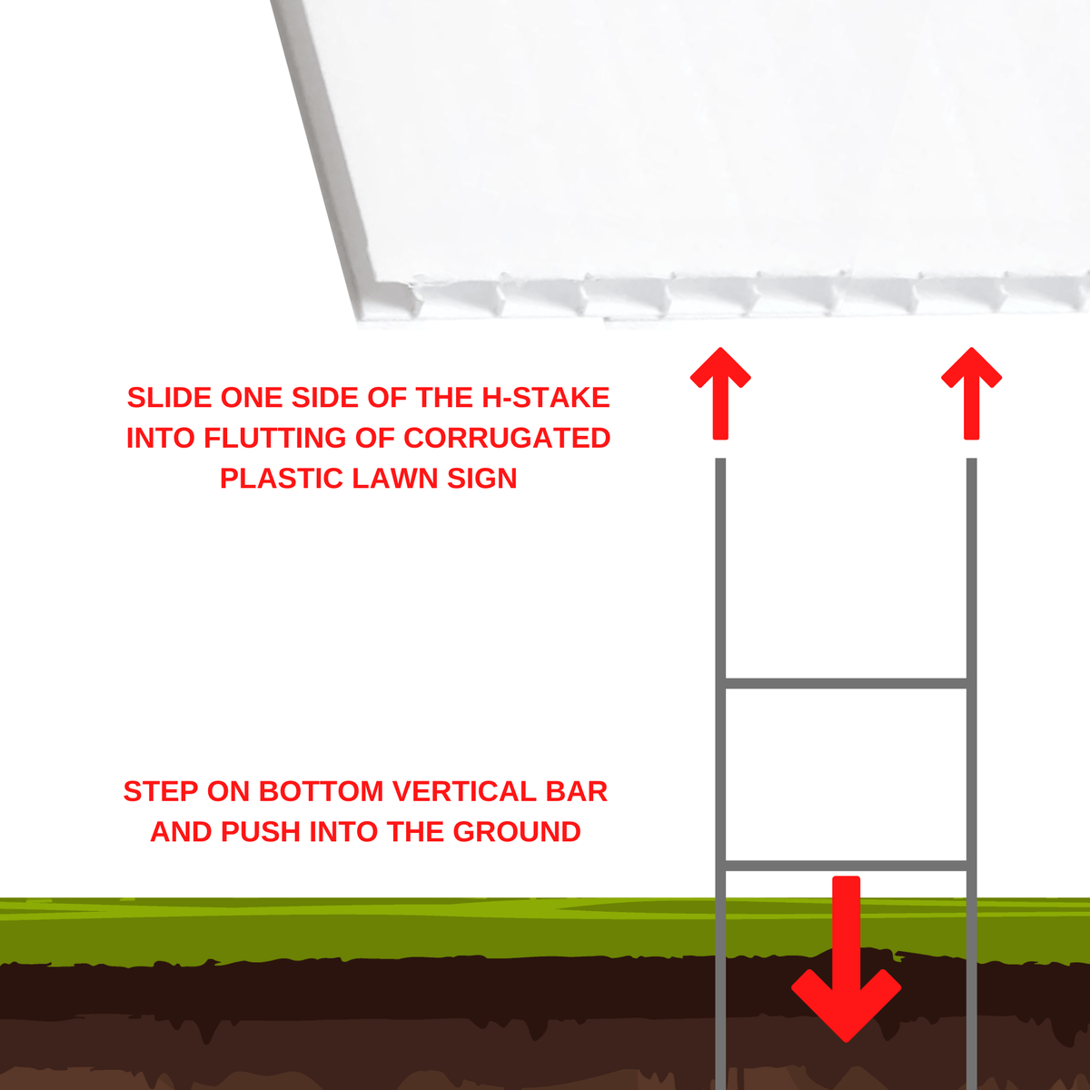 Wire H-Stake for Lawn Signs | Step Stakes – BC Retail Supplies