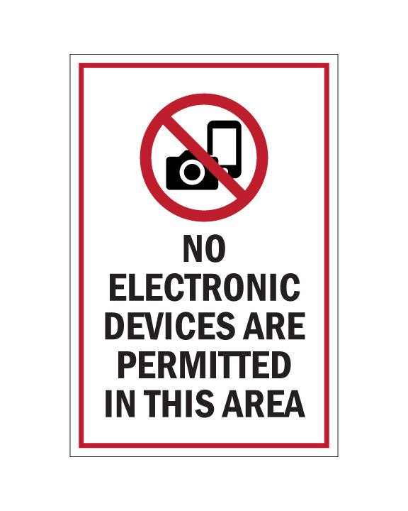 No Electronic Devices Permitted Sign 18"x12" 4mm Coroplast – BC Retail ...