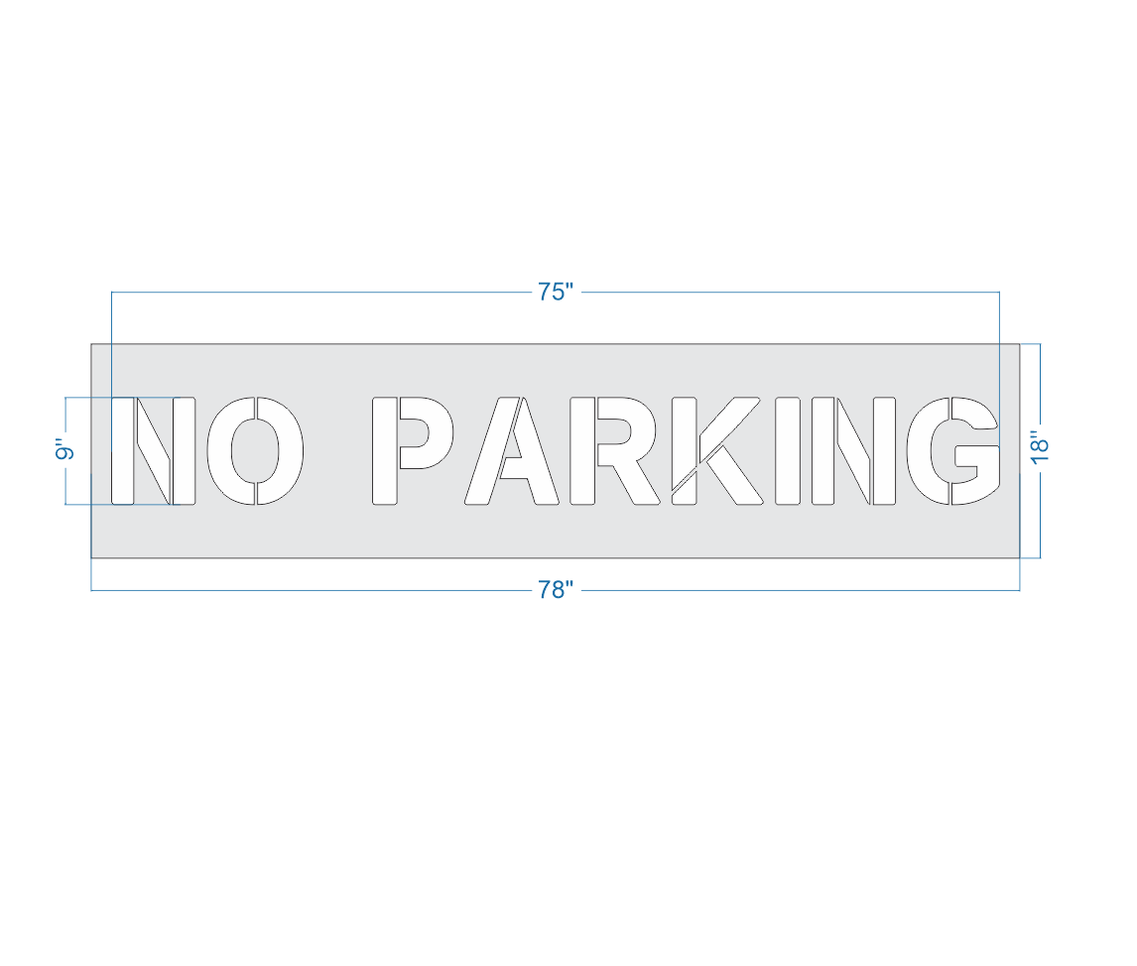 NO PARKING Stencil for Standard Parking Stall Vancouver – BC Retail ...