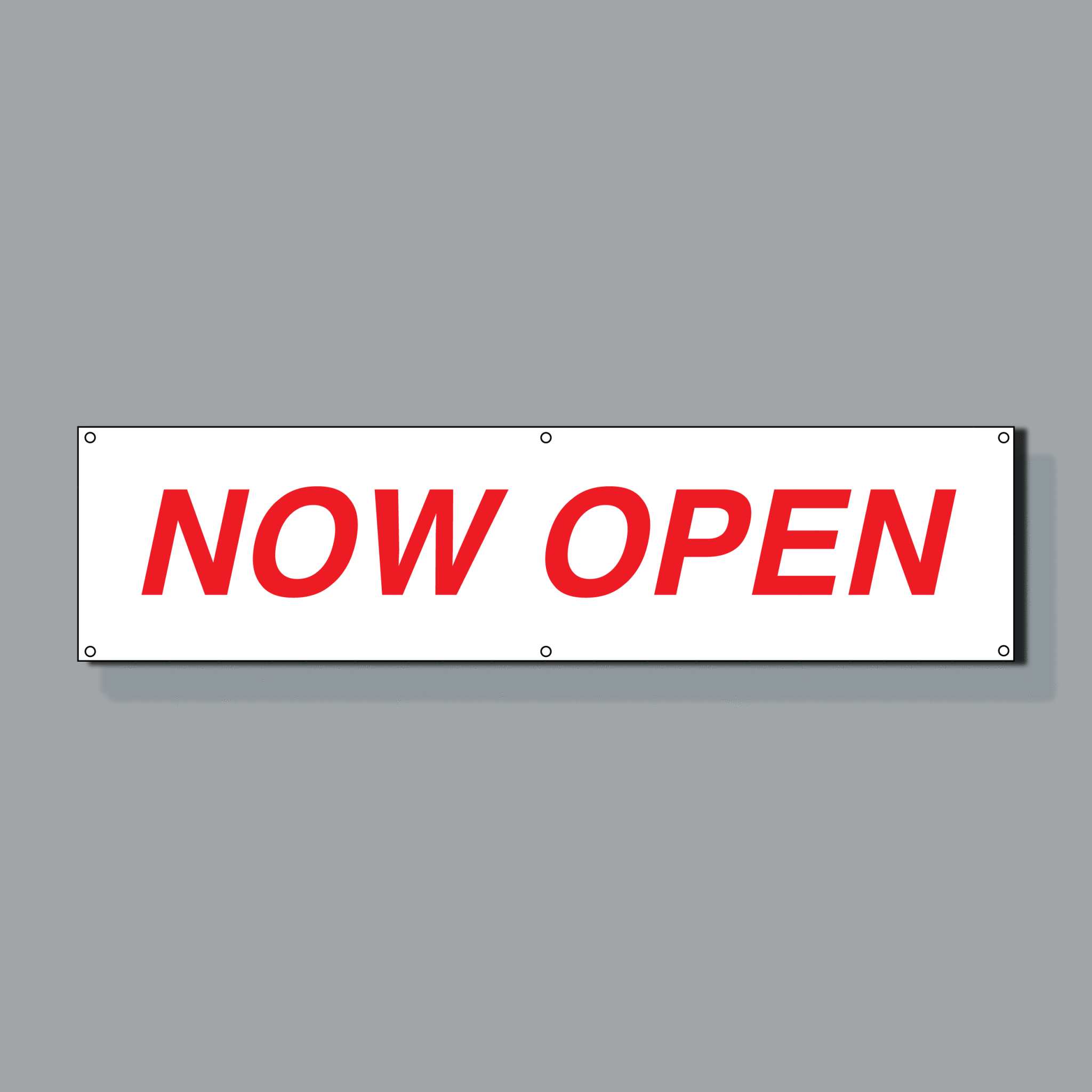 Large Now Open Hanging Vinyl Banner 24" x 96" Pre Designed – BC Retail ...