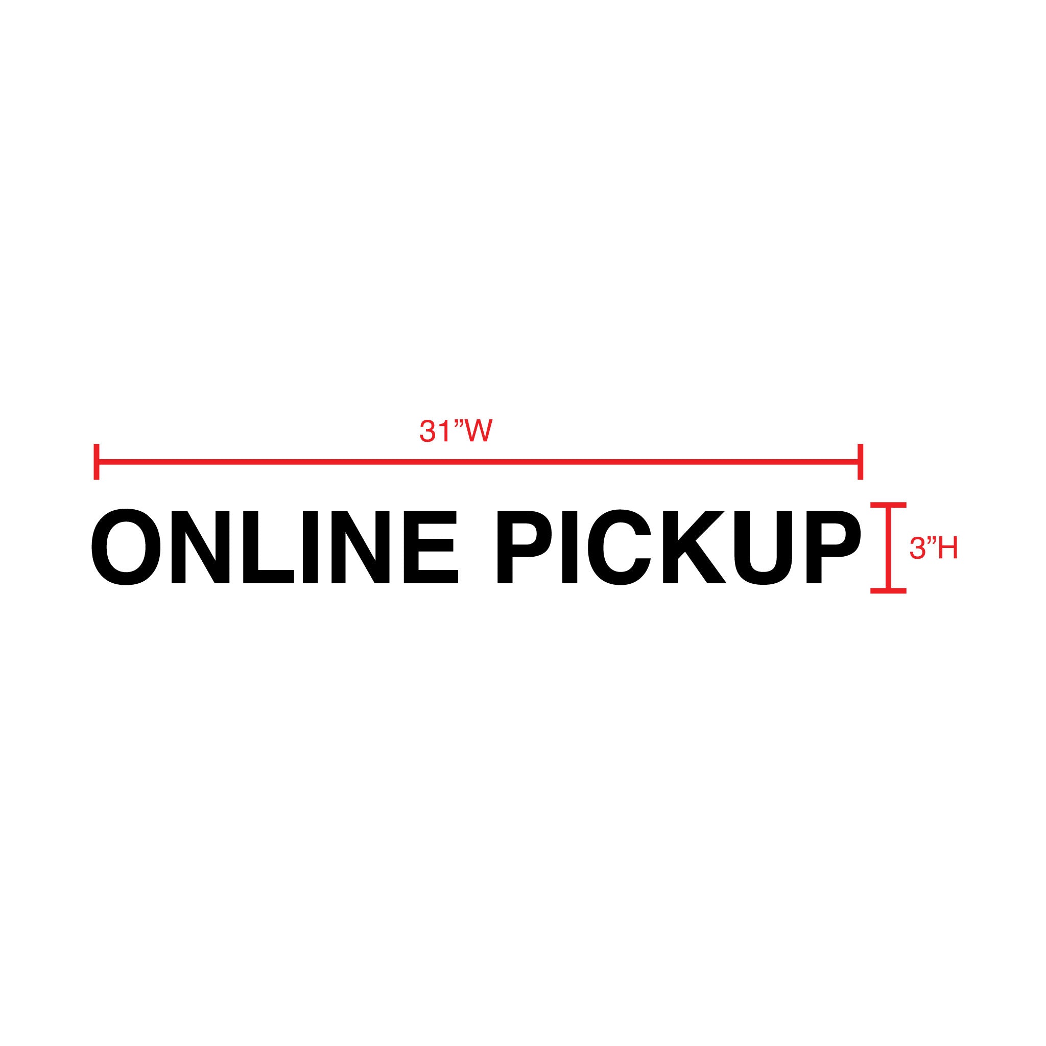 Online Pickup Vinyl Door Decal 3"H x 31"W – BC Retail Supplies