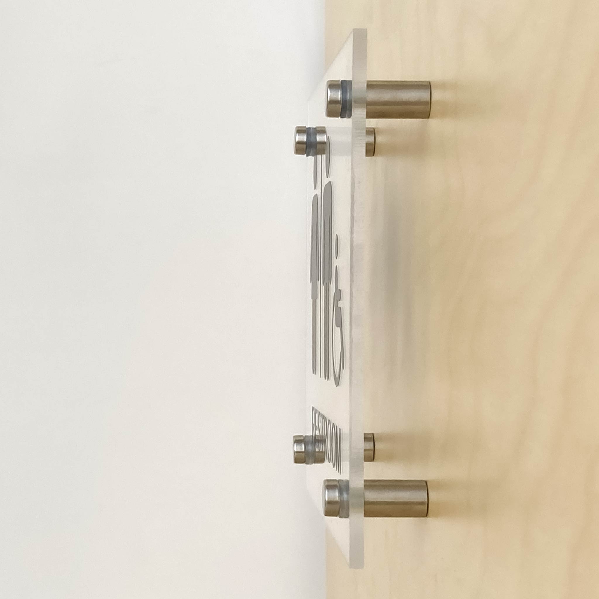 Unisex Accessible Restroom Sign with Standoffs Clear Acrylic – BC ...